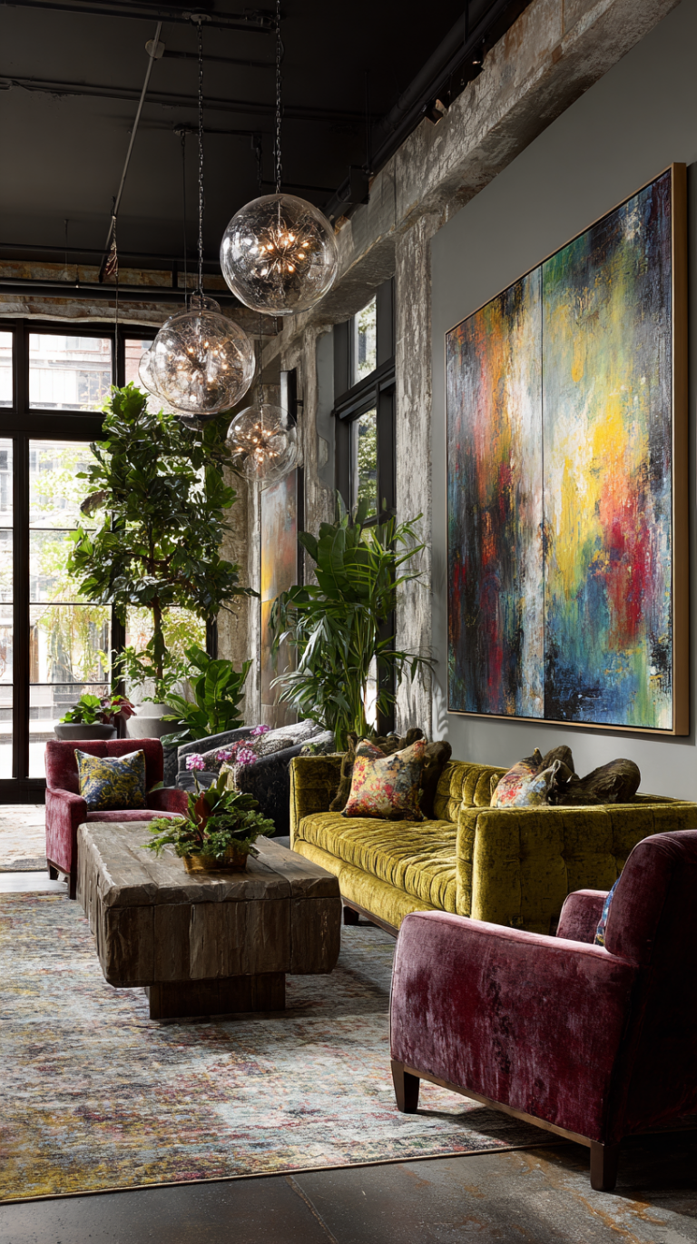 Living Room Design Ideas with Bold Art and Modern Eclectic Vibes – DGV ARCH
